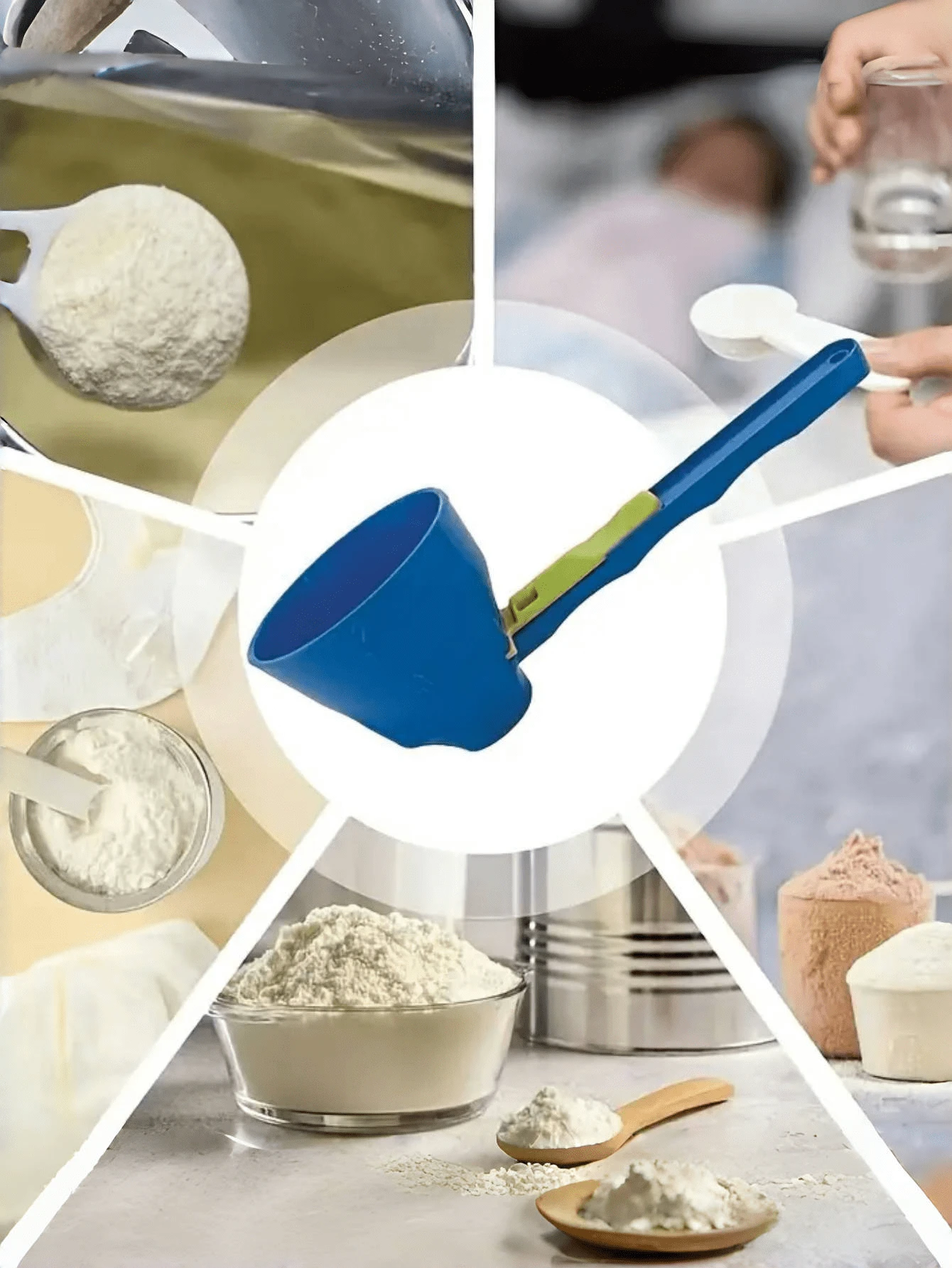 1pc 2-In-1 Protein Powder Scoop And Funnel - Anti-Spill, Suitable For ...