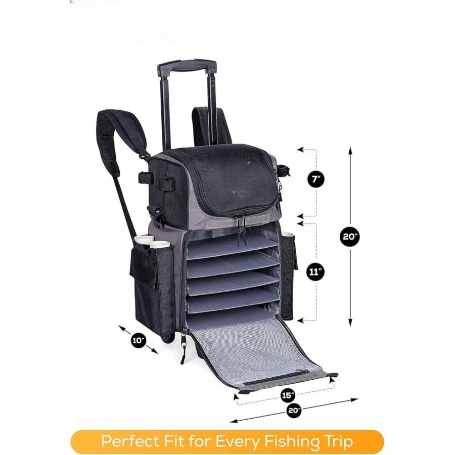 Offshore Rolling Fishing Tackle Box With Wheels, Waterproof Fishing ...