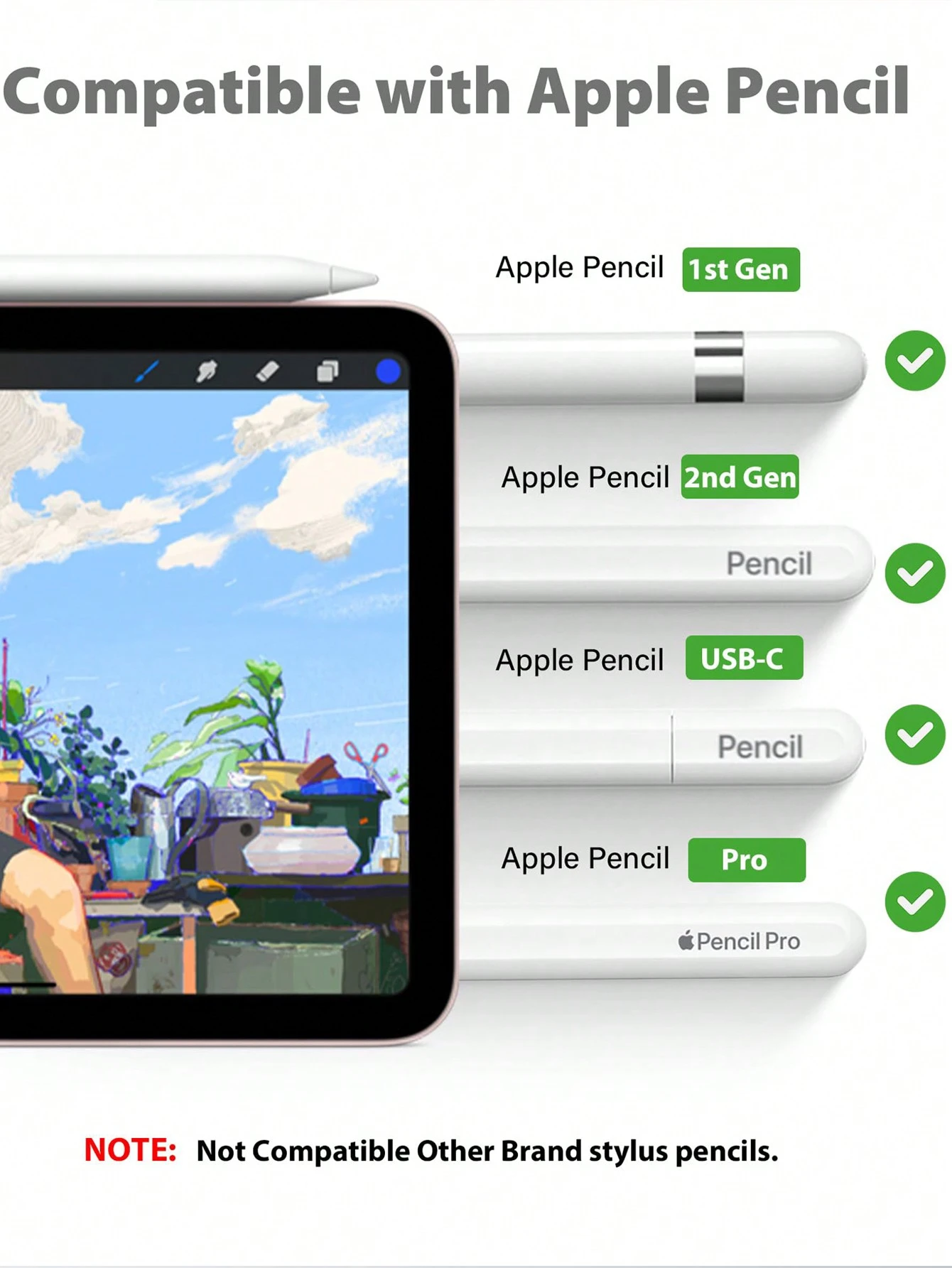 2 Packungen Ersatzspitzen kompatibel mit Apple Pencil 1. und 2 ...