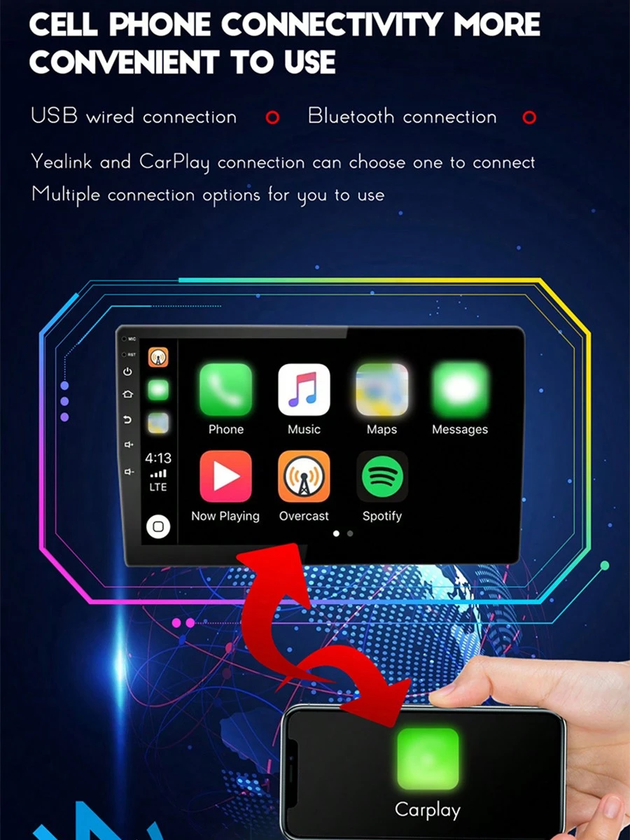 Universal Android Car Radio 12.7 9 10 Inch 2 Din Stereo Video Player ...