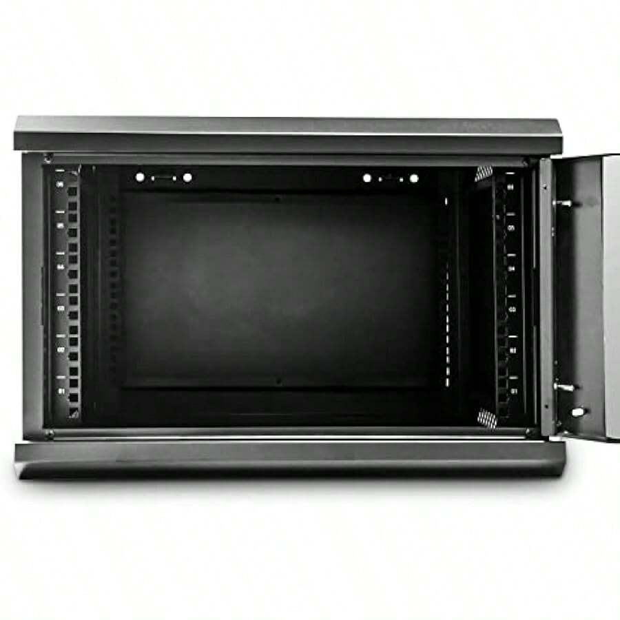 6U 450mm Deep Wall Mounted 19 Inch Black Storage Rack For Home Office ...