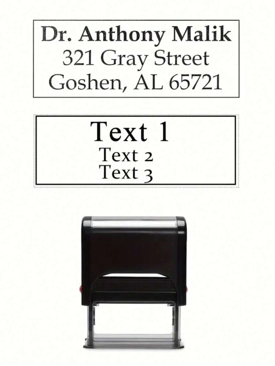 Customizable Black Acrylic Self-Inking Stamp With Custom Address ...