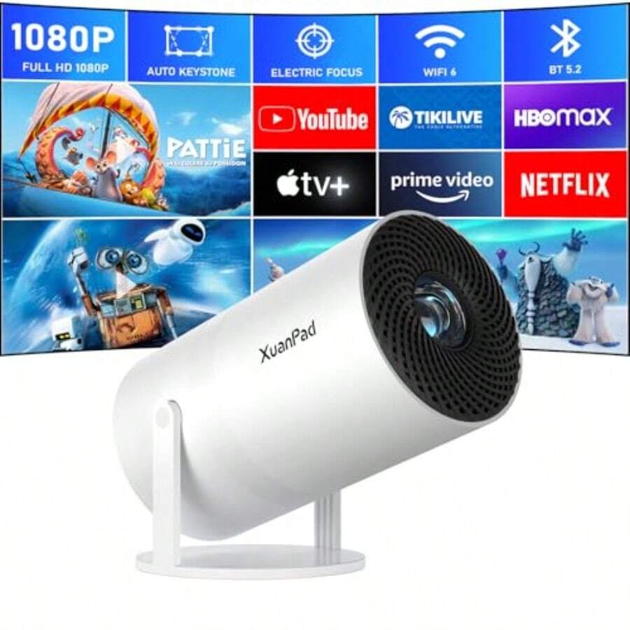 Mini Projector Full Hd 1080p Portable Xuanpad Projector Wifi 6