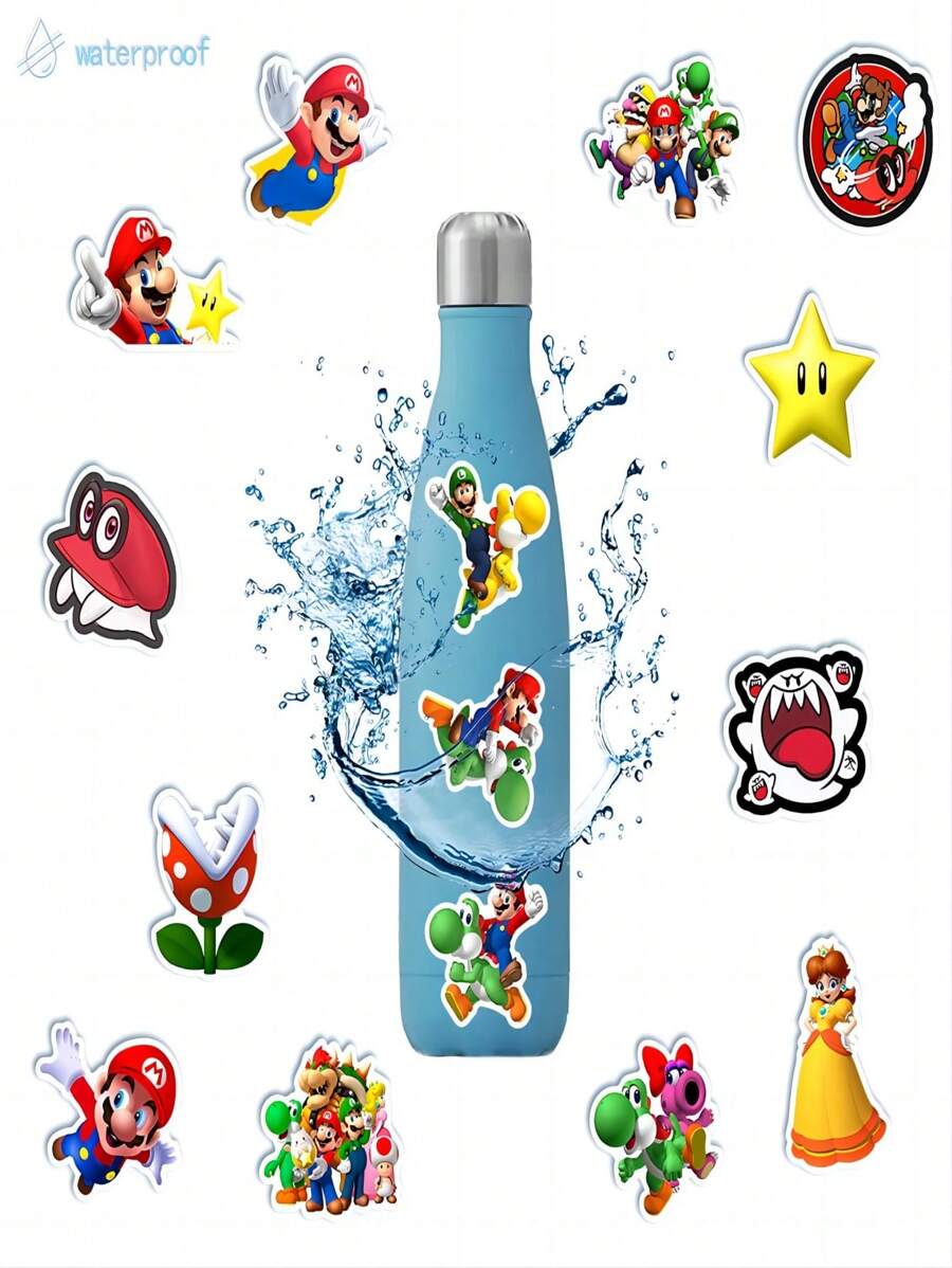 SuperMario Hot Sell 4 Types 50pcs/Set Cute Anime Mario Stickers For ...