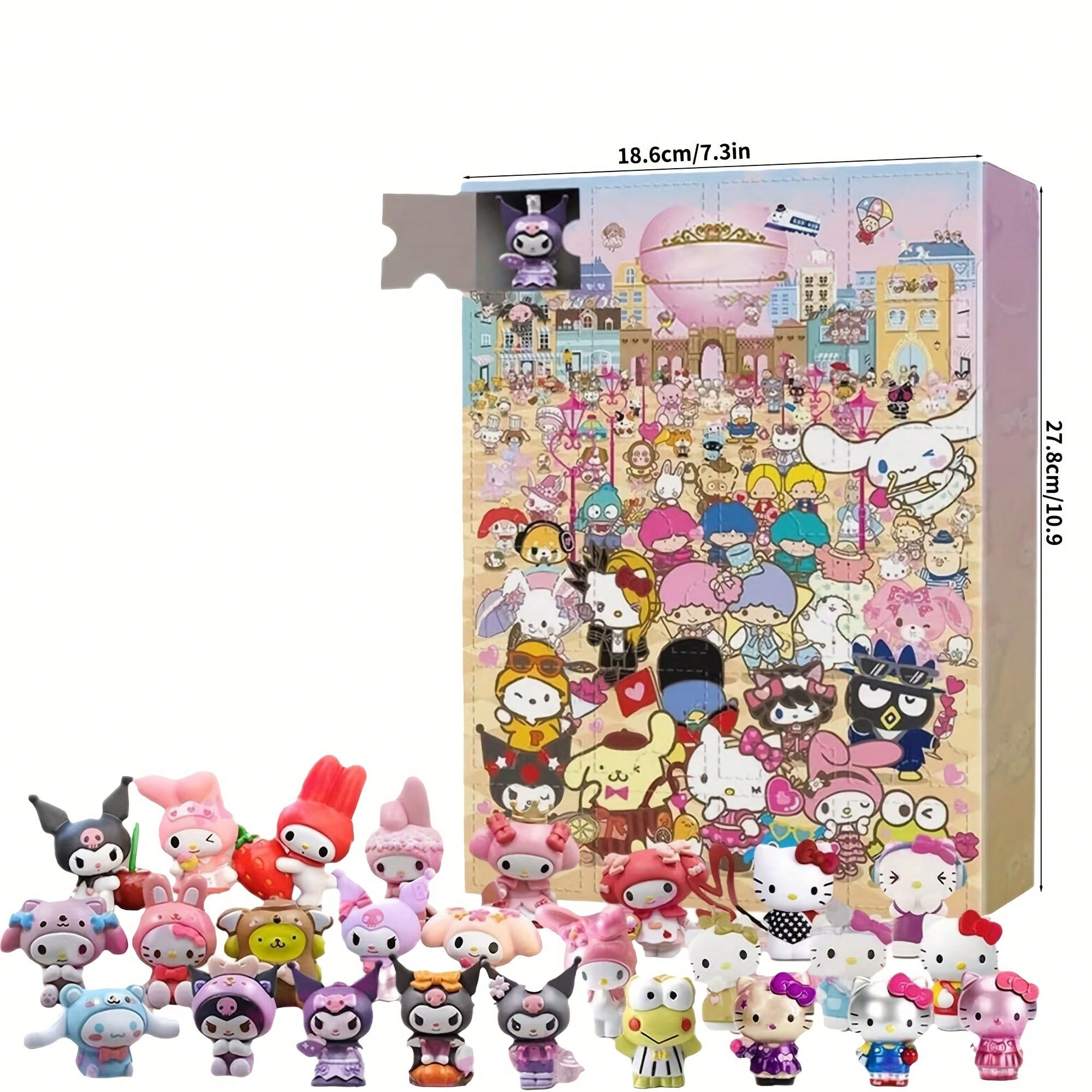 Sanrio Figura Colecionável do Calendário de Melody Kuromi e Hello Kitty ...