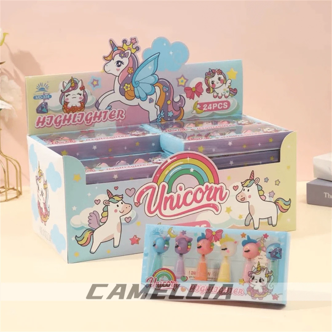 6 Colors Cute Highlighter Kit Assorted Unicorn And Panda Models for ...