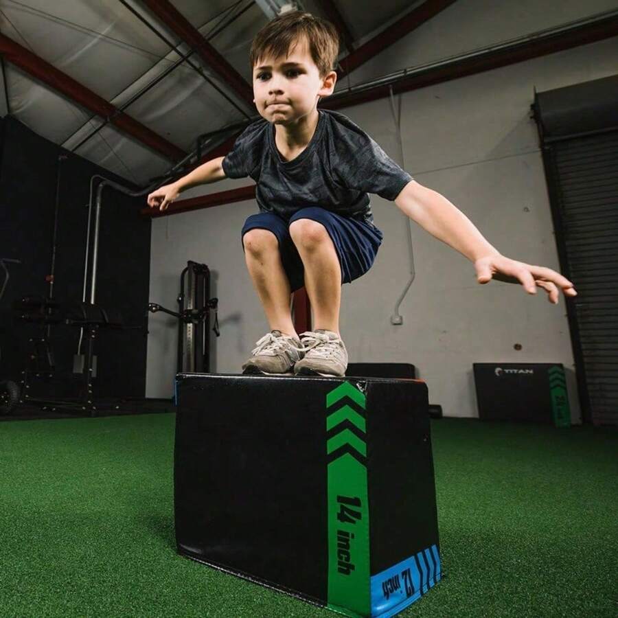 Youth Heavy Foam Plyometric Jump Box, 12in 14in 16in, Pro-Duty Foam ...