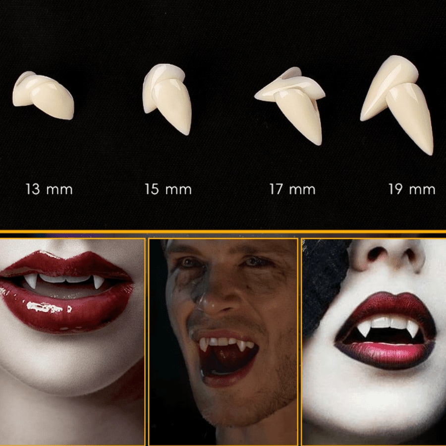 Halloween Vampire Teeth Set - Zombie And Tiger Teeth, Suitable For ...