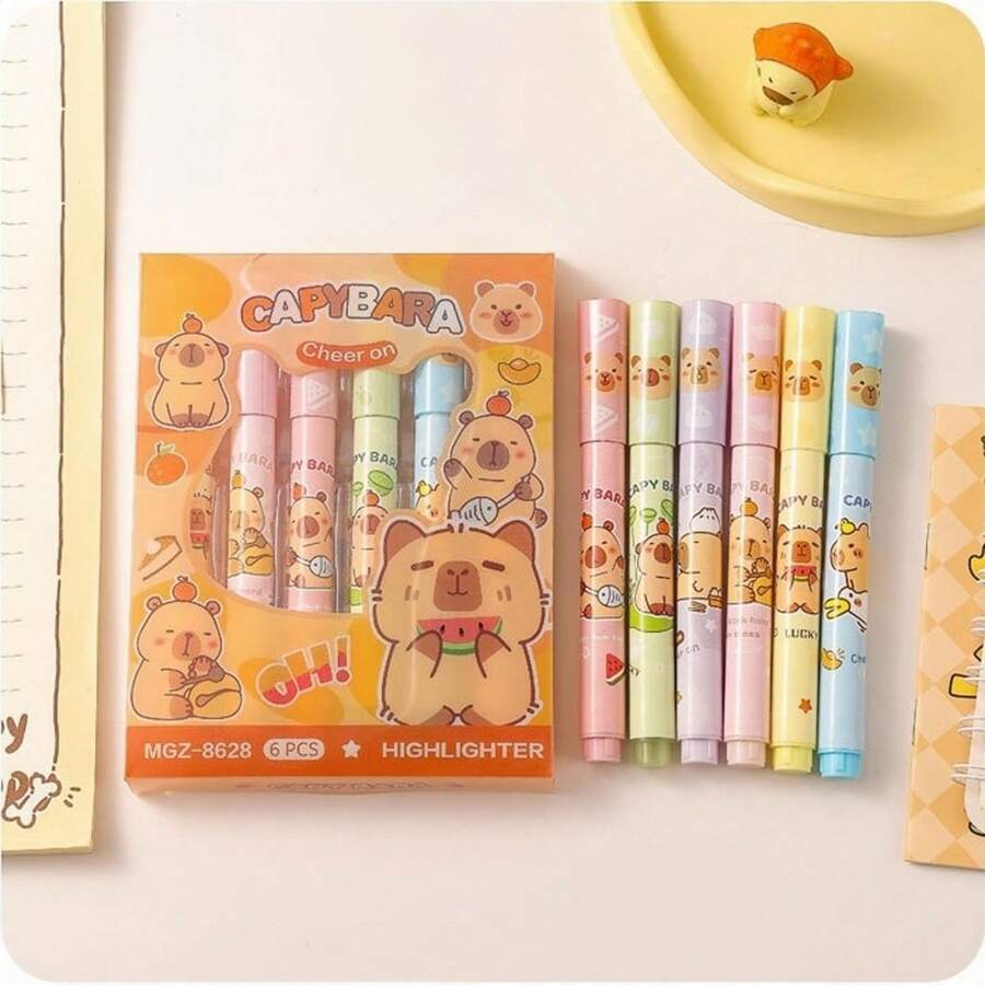 Fluorescent Pen, Single Head Marker, Cute Capybara With High Appearance ...