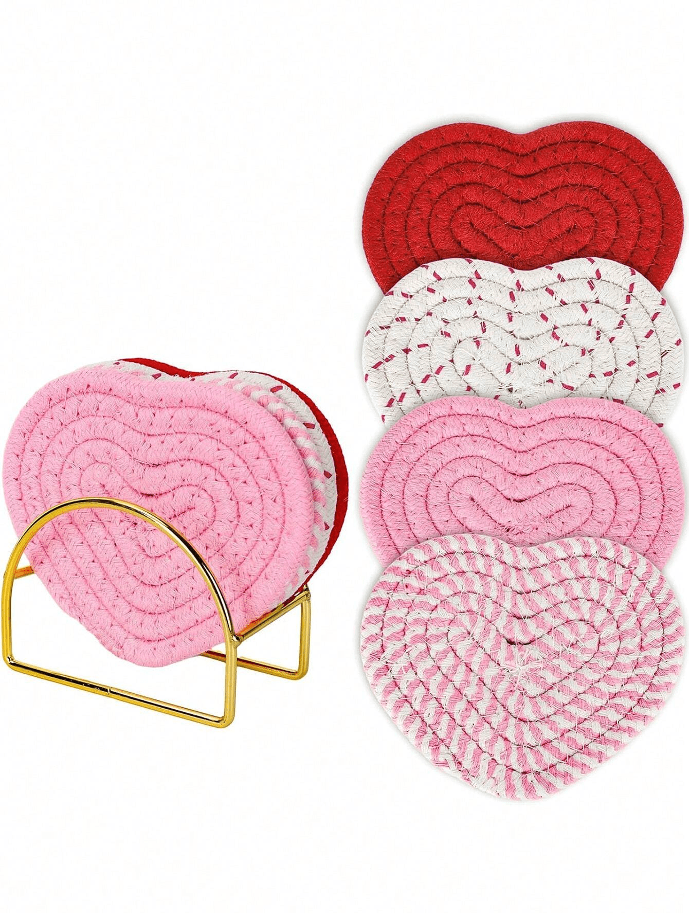 8 Pcs Drink Coasters With Holder, Minimalist Table Woven Coasters ...