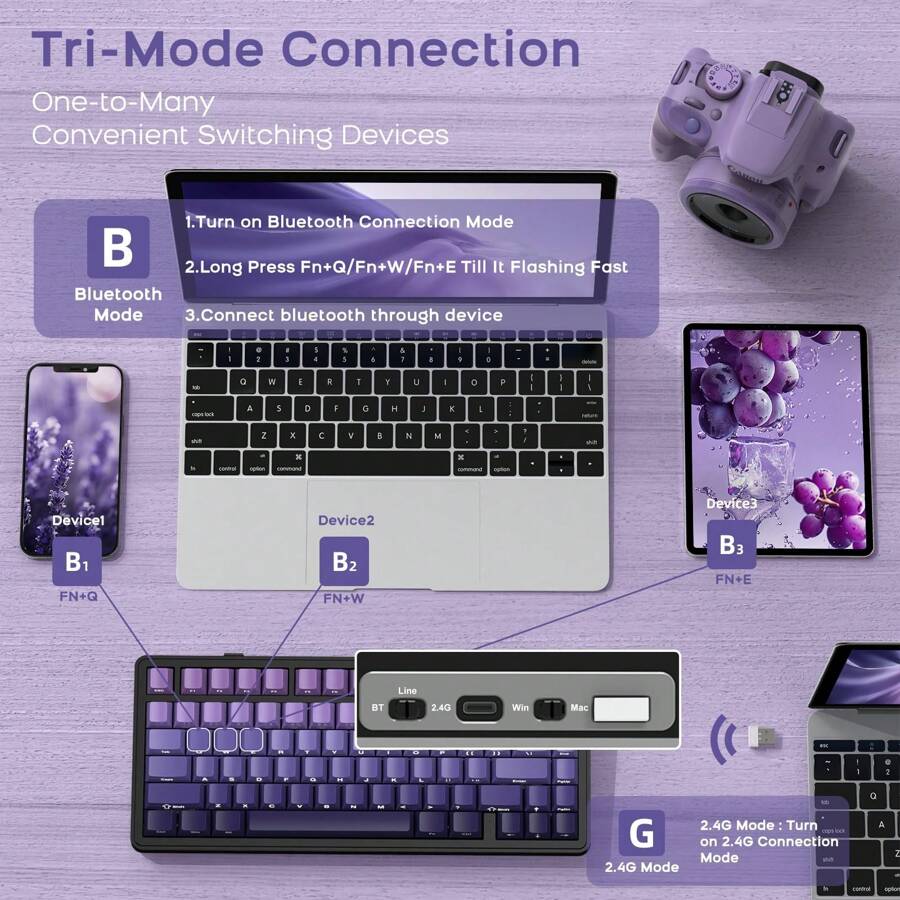 FREEWOLF Attack Shark X85 Wireless Mechanical Keyboard, Bluetooth 5.0/2 ... FREEWOLF Attack Shark X85 Wireless Mechanical Keyboard, Bluetooth 5.0/2 ...