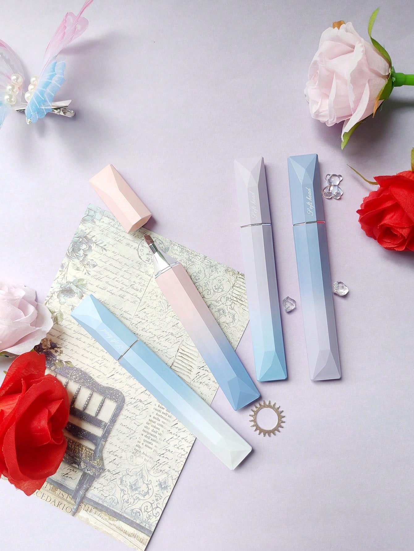 4Pcs/Box Prism Gradient Color Colored Fluorescent Marker Pen Highlight ...