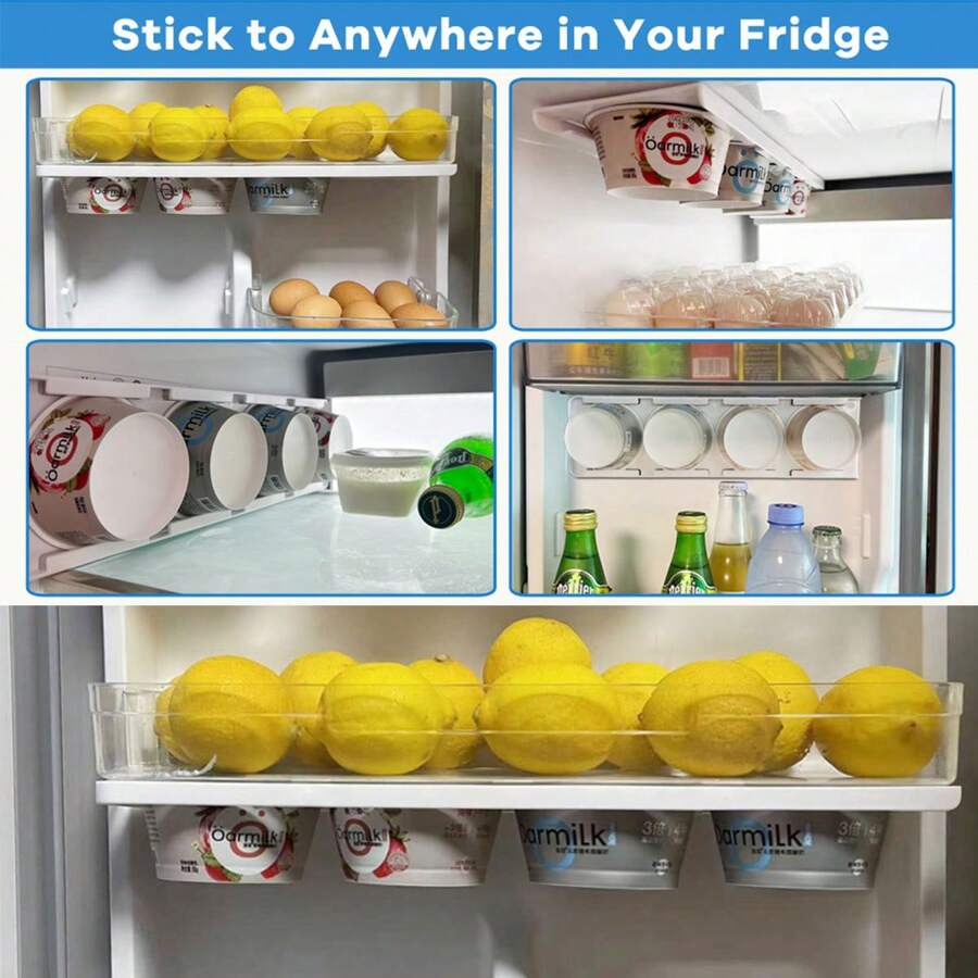 4 Capacity Yogurt Sliders For Refrigerator, Yogurt Holder With Adhesive ...