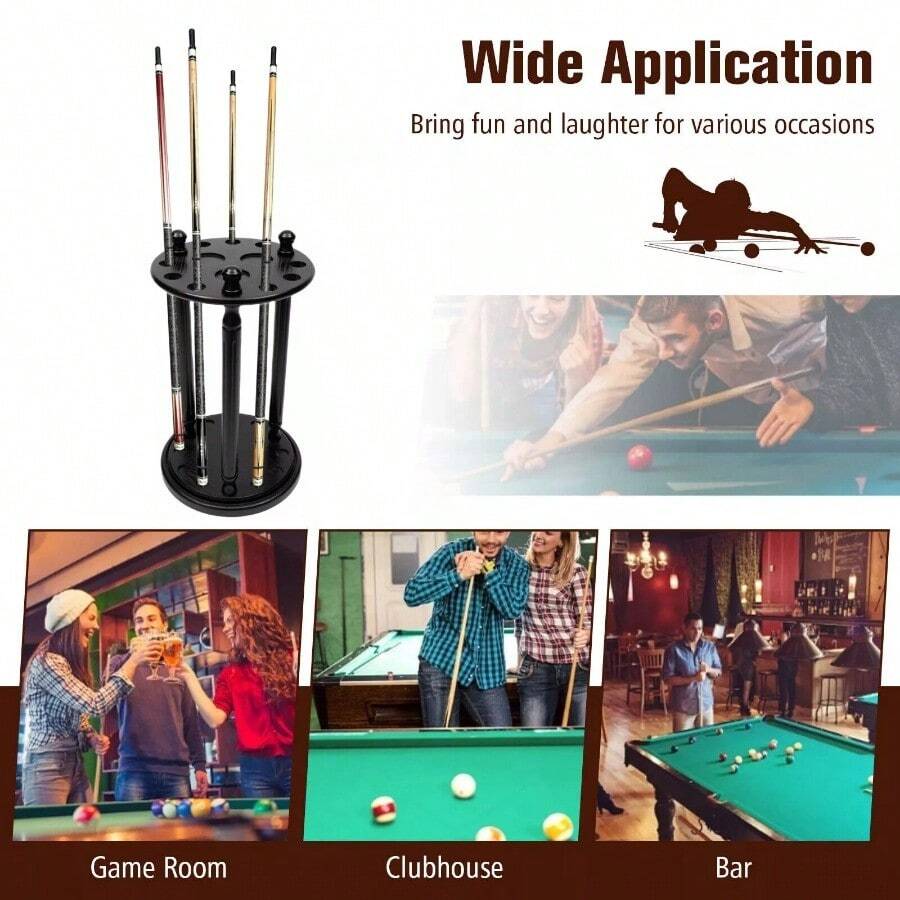 9-Hole Pool Stick Holder Billiards Cue Rack Billiard Stick Rack Floor ...