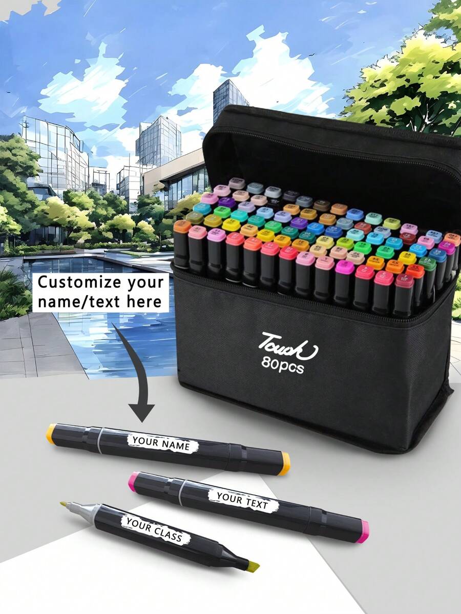 1/48/80 Pcs Color Marker Pens, Dual Tip Markers, Marker Pen Set ...