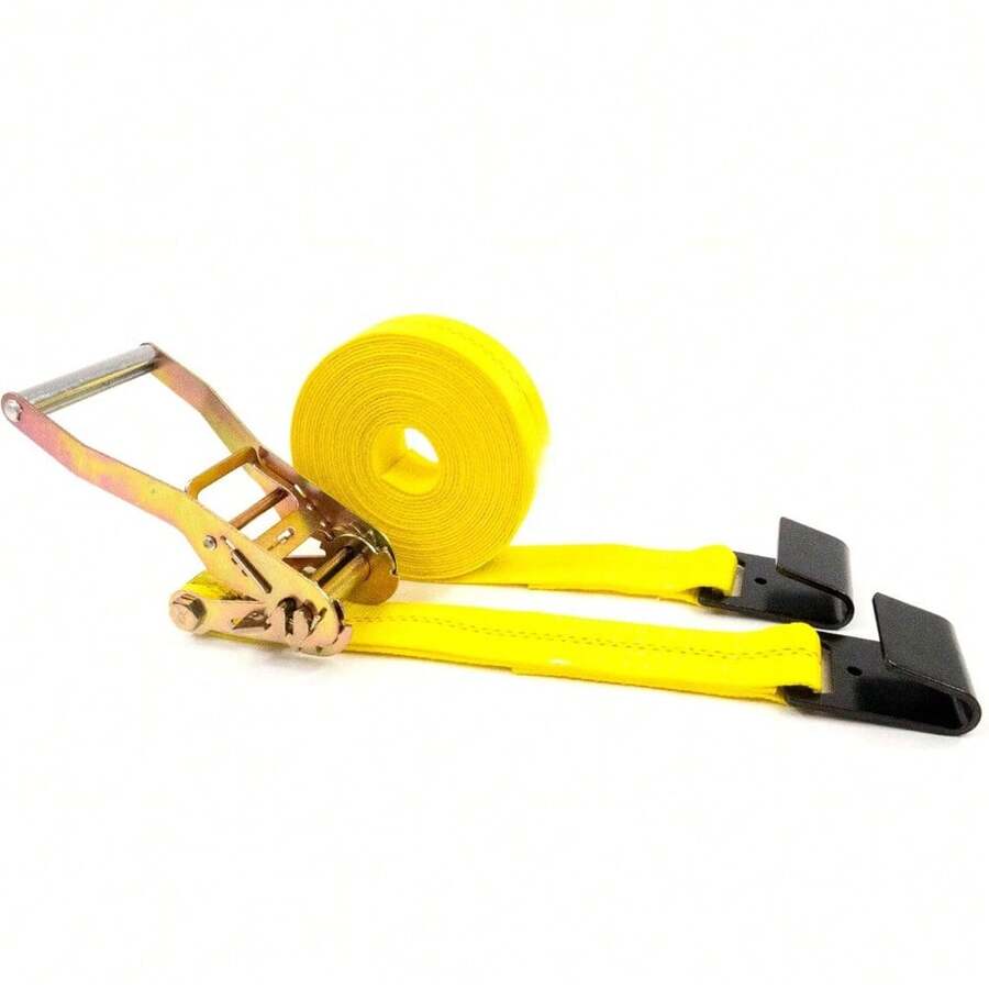 Flat Hook Ratchet Straps (10-Pack), 2 Inch X 30 Foot, Yellow Heavy Duty ...