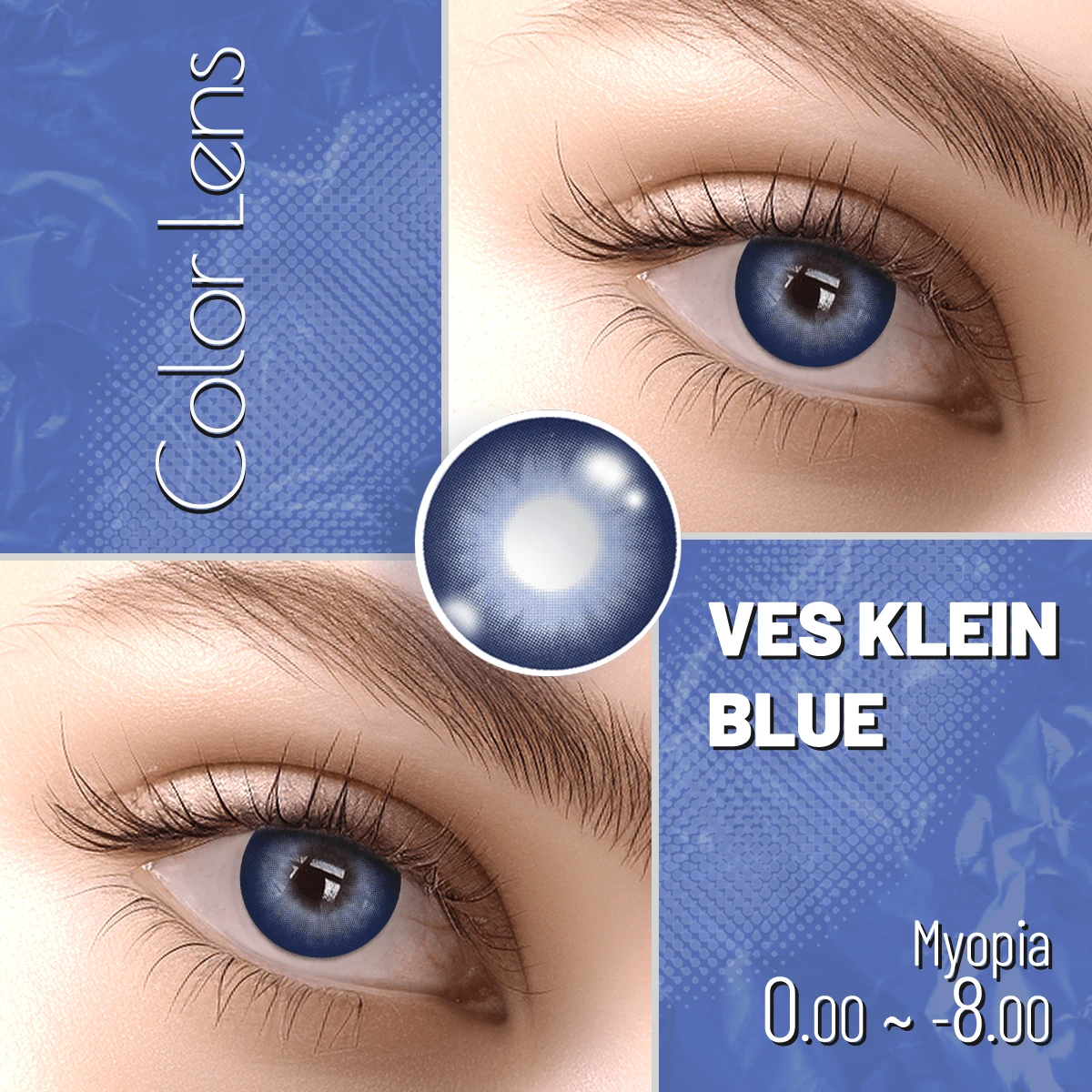 Lalens Ves Klein Natural Blue Colored Contact Lense Half Yearly ...