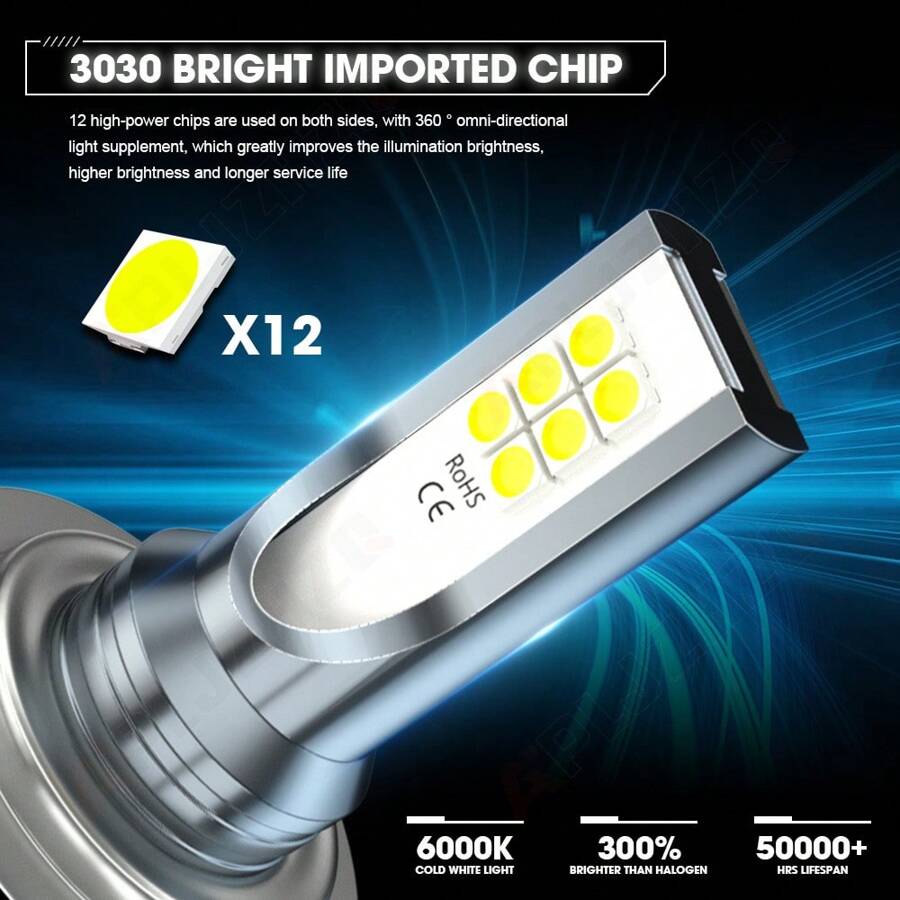 APLJZHZQ H7 H7 LED Headlights Bulbs 10000K High Low Beam Kit Combo ...