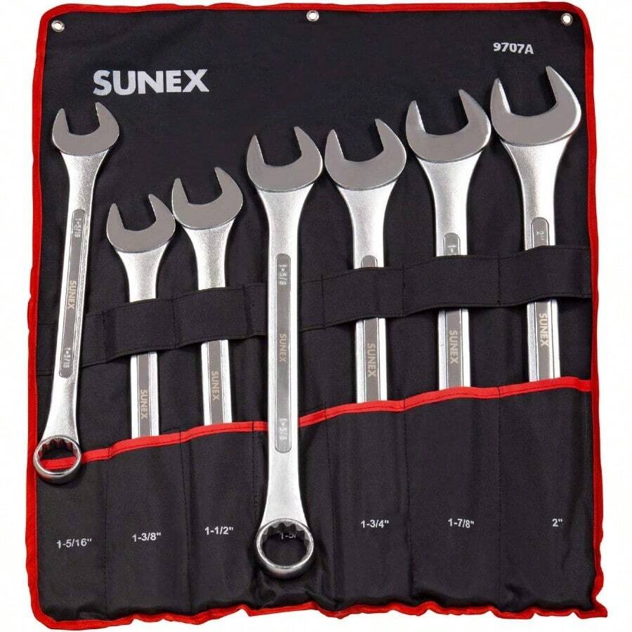 9707 Jumbo Fractional Combination Wrench Set, 7Piece (Includes Roll ...