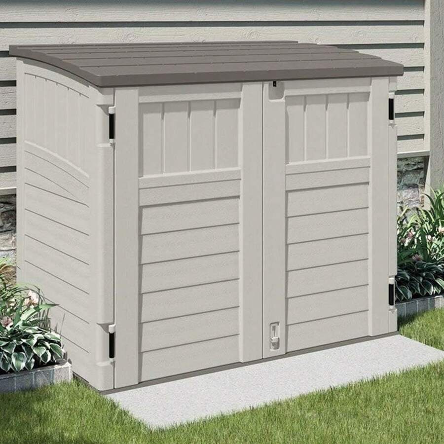 34 Cu Ft Capacity Horizontal Outdoor Storage Shed For Garbage Cans ...