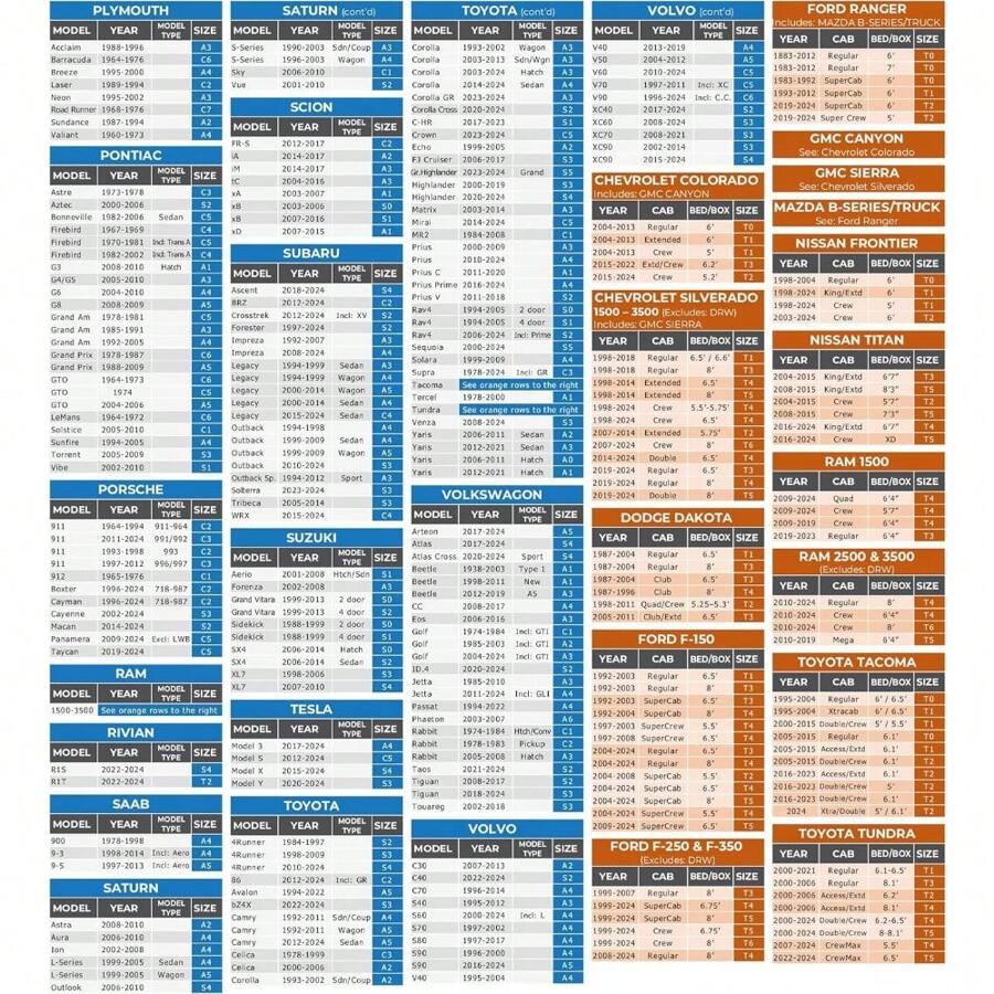 US 10-Layer Truck Cover Waterproof All Weather. See Vehicle Size-Chart ...
