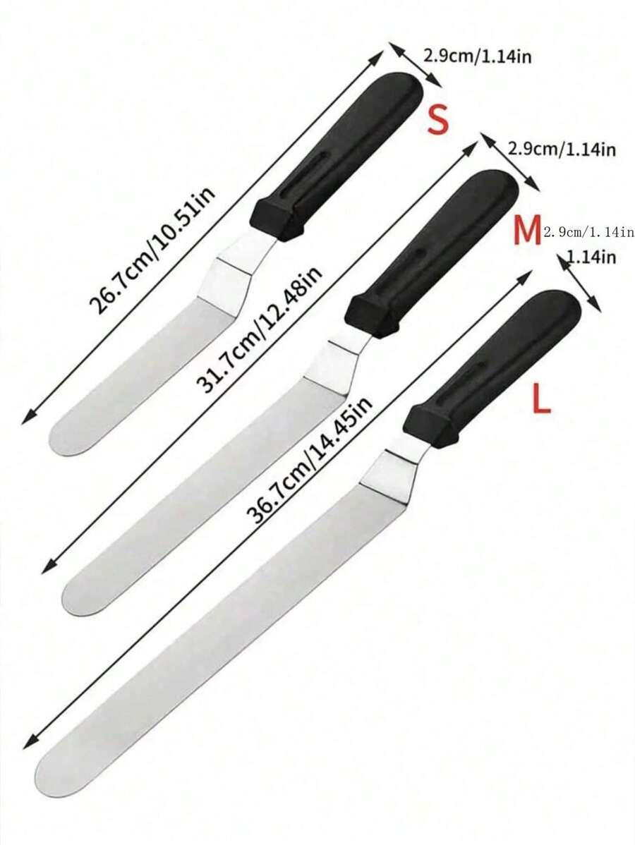 3pcs Cake Scraper Set, Stainless Steel Icing Scraper Set For Cake ...