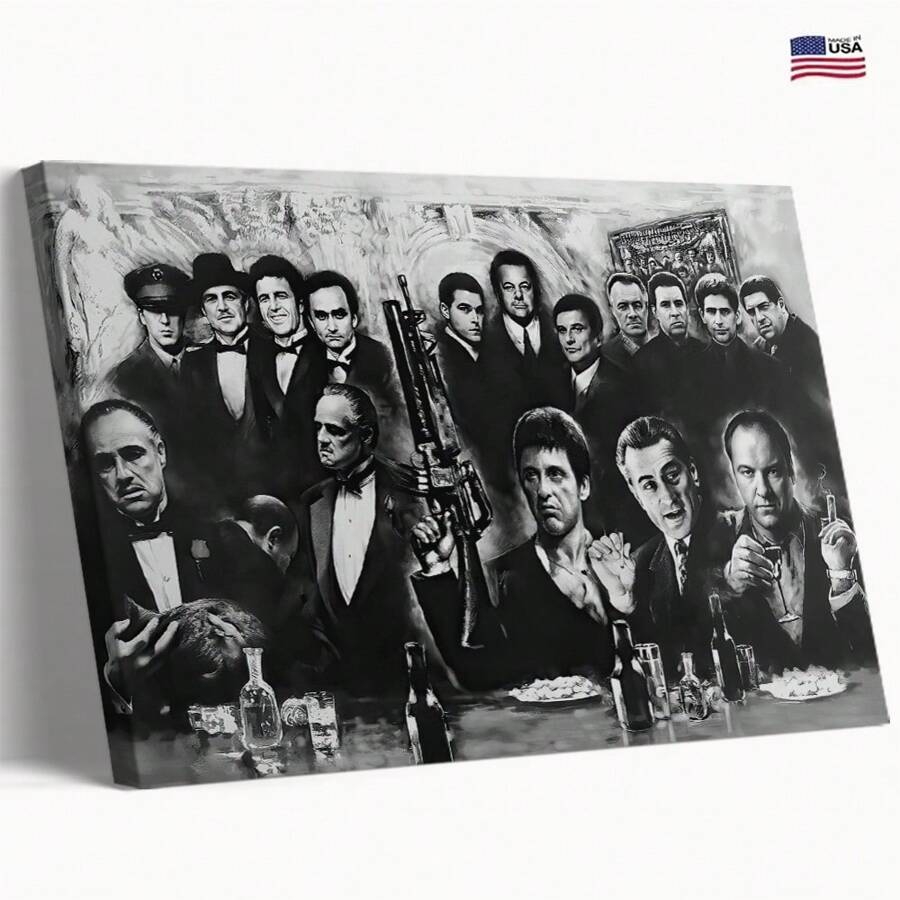 Vintage Posters Black And White Wall Art Mafia Gangster Wall Art ...