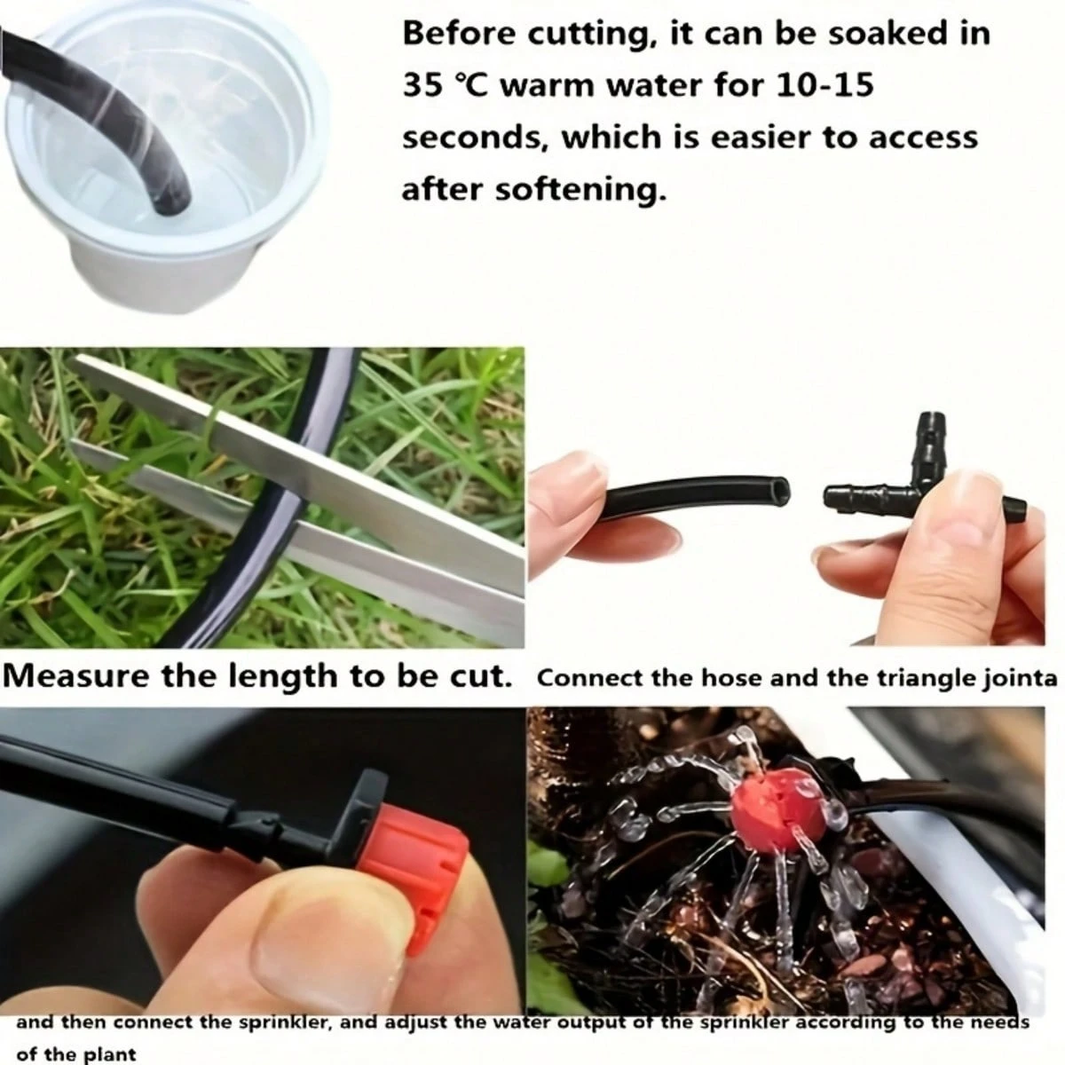 Drip Irrigation Kit With Distribution Tubing And Adjustable Sprinkler Heads - Automatic Watering ...