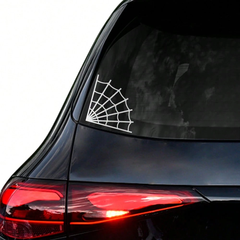 2pcs Creative Corner Spider Web Cobweb Reflective Sticker Waterproof ...