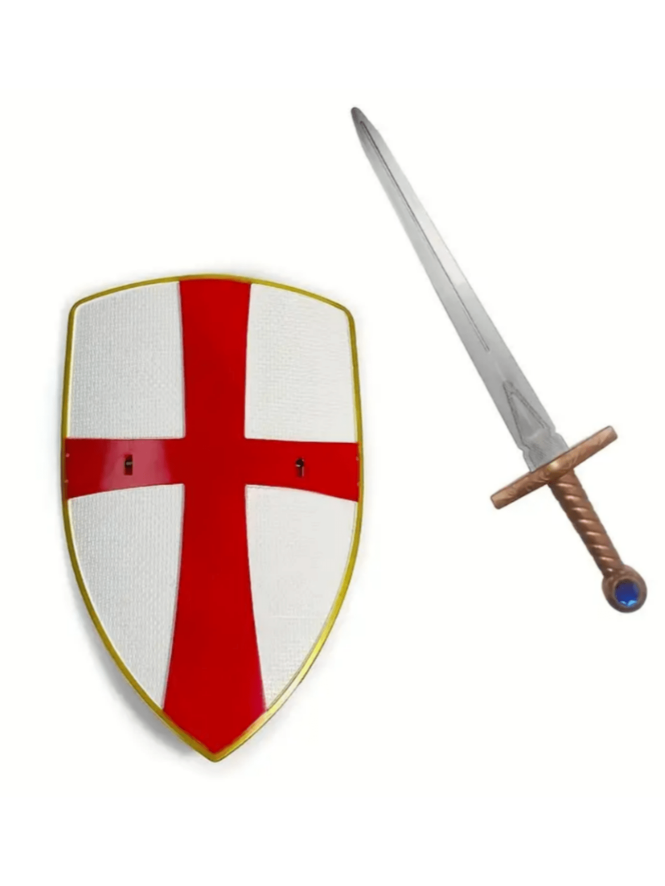 Medieval Roman Knight Costume Set - Plastic Shield And Sword Props For ...