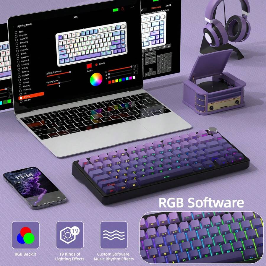 FREEWOLF Attack Shark X85 Wireless Mechanical Keyboard, Bluetooth 5.0/2 ... FREEWOLF Attack Shark X85 Wireless Mechanical Keyboard, Bluetooth 5.0/2 ...