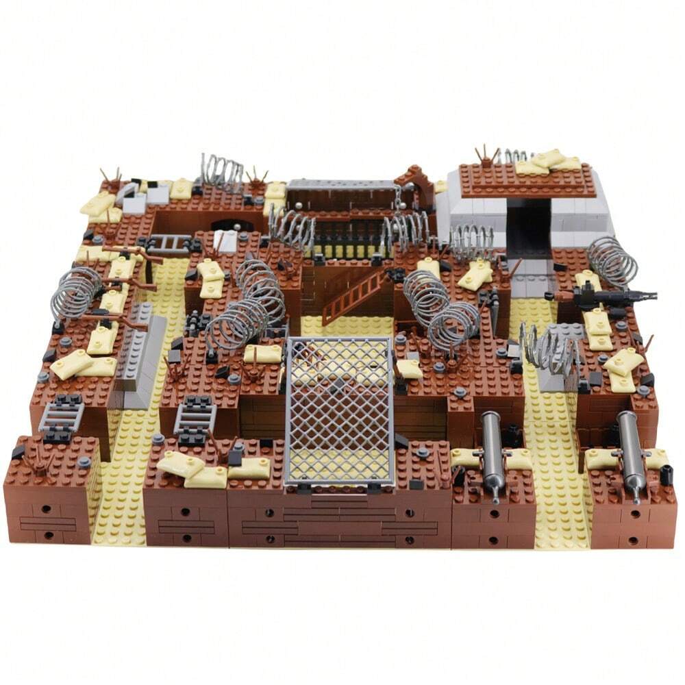 High-Difficulty MOC Small Particle Building Blocks Military Bunker ...