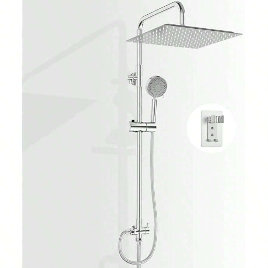 BIMVER Shower Mixer Set Height Adjustable Shower System 5 Jet Types ...