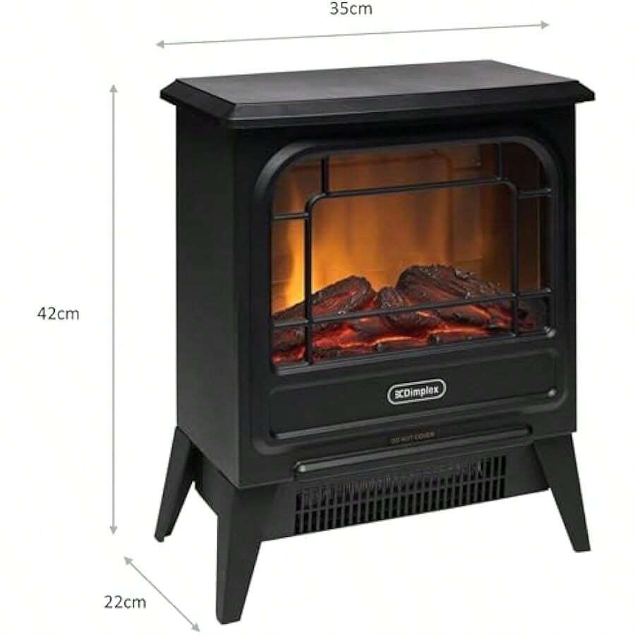 Dimplex MicroStove Optiflame Electric Stove Compact Portable Standing Cast Iron Effect Stove ...