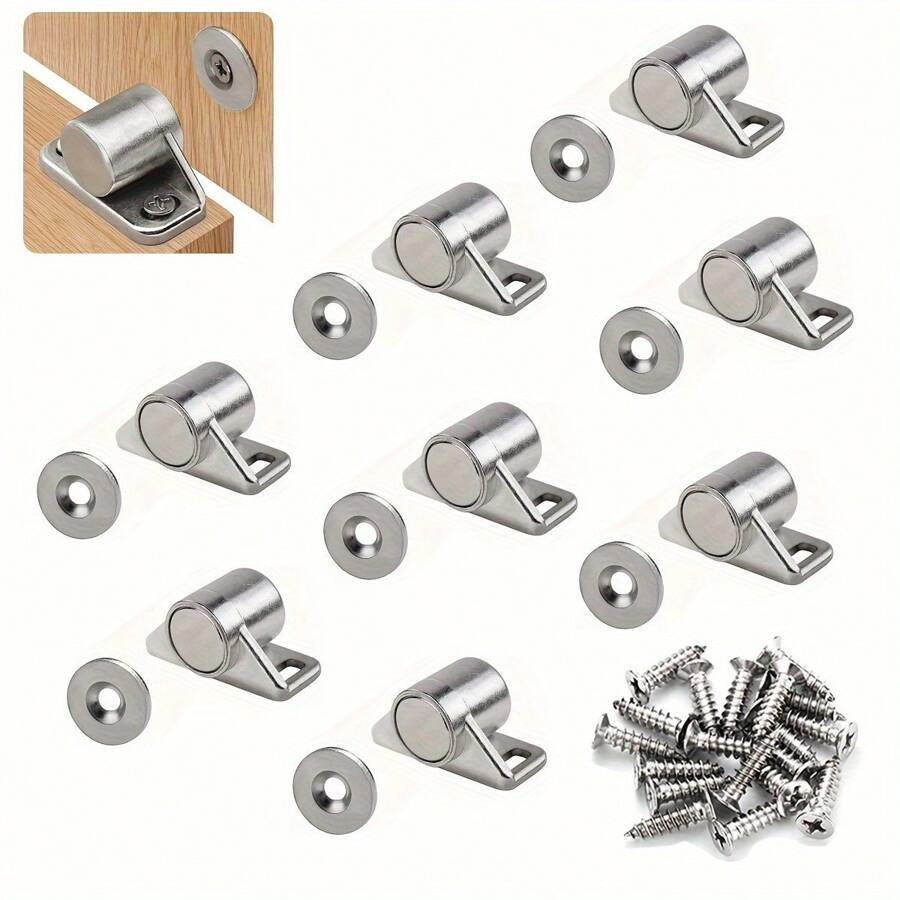8 Pack Magnetic Cabinet Door Catch With Neodymium Magnet Cabinet Latch ...