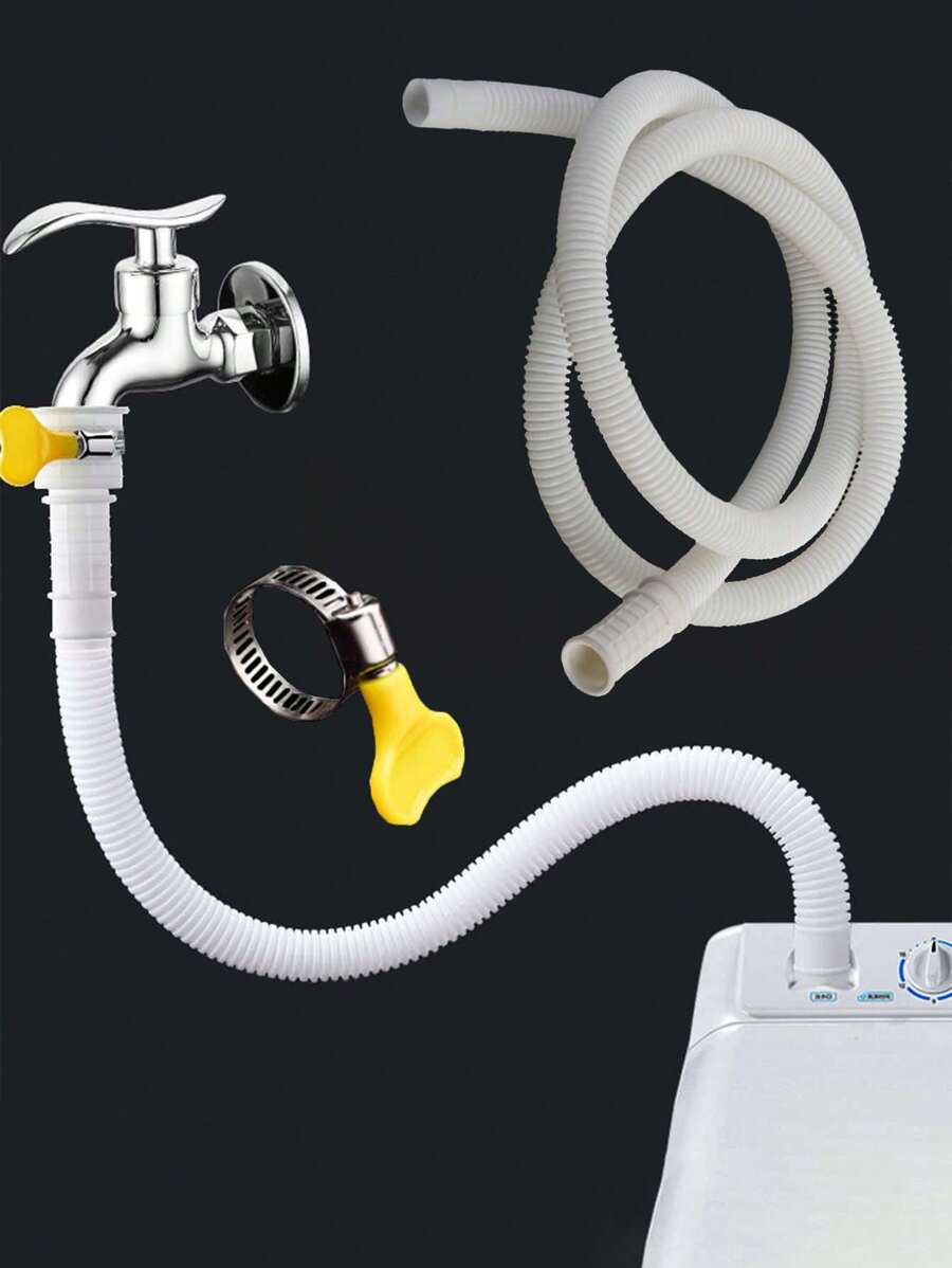 1pc Flexible Rubber Washing Machine Inlet Hose Pipe, Universal ...