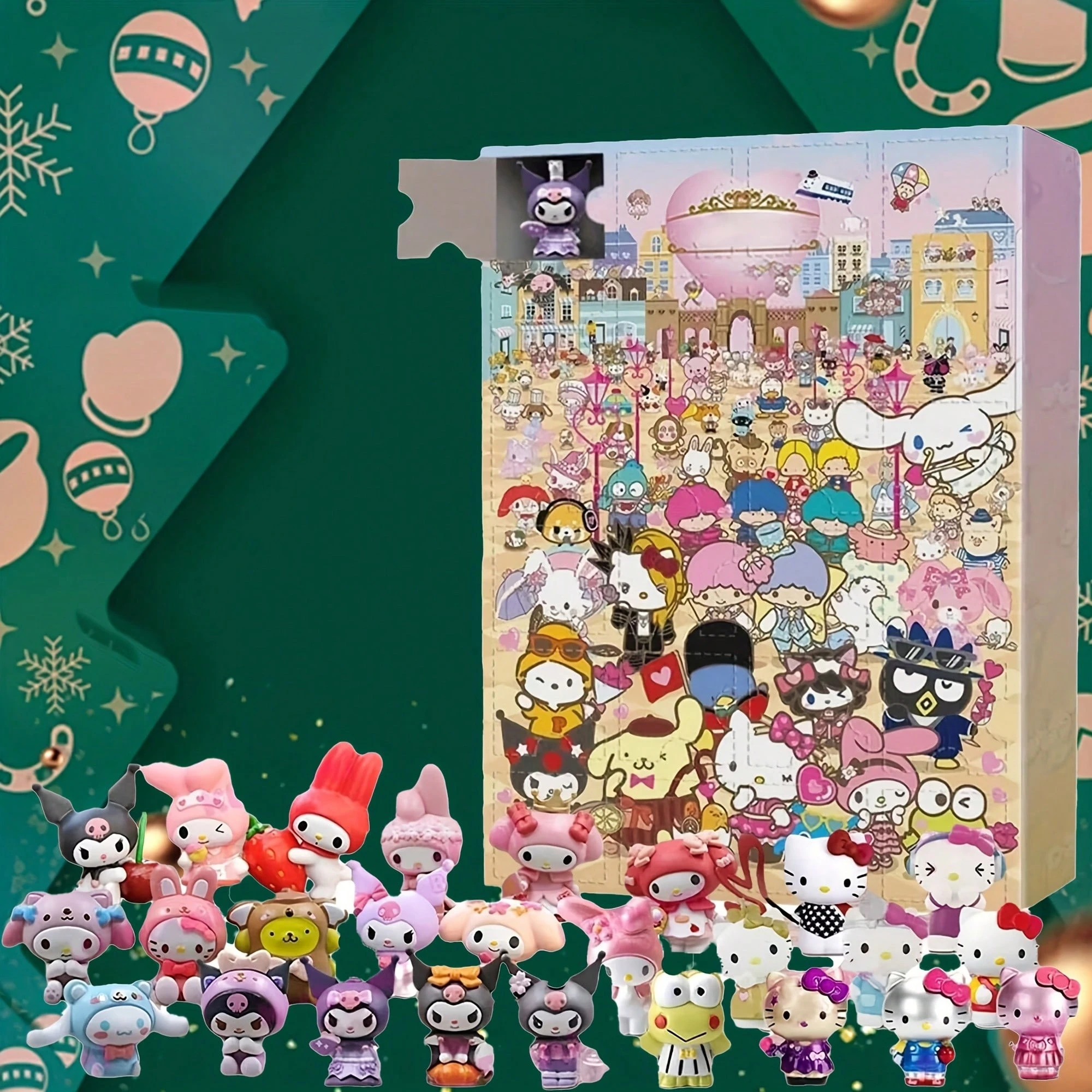 Sanrio Figura Colecionável do Calendário de Melody Kuromi e Hello Kitty ...
