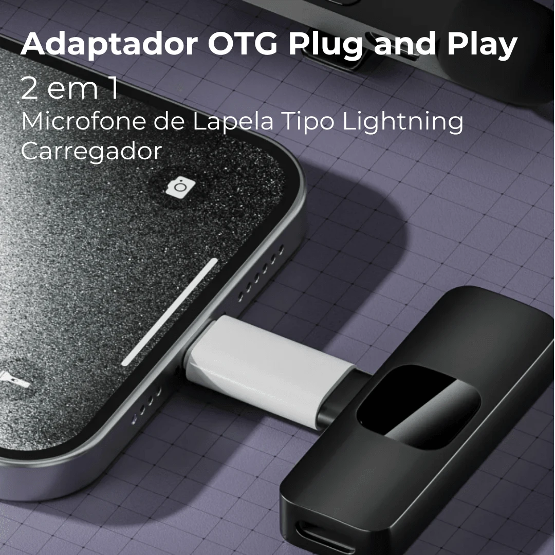 Adaptador OTG 2 Em 1 Microfone De Lapela Carregamento e Entrada ...
