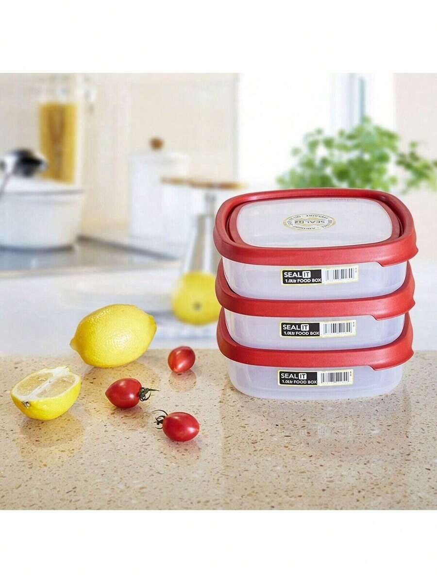 CHENGTUO 3 PCS Food Storage Set Container Plastic Kitchen Food Saving ...
