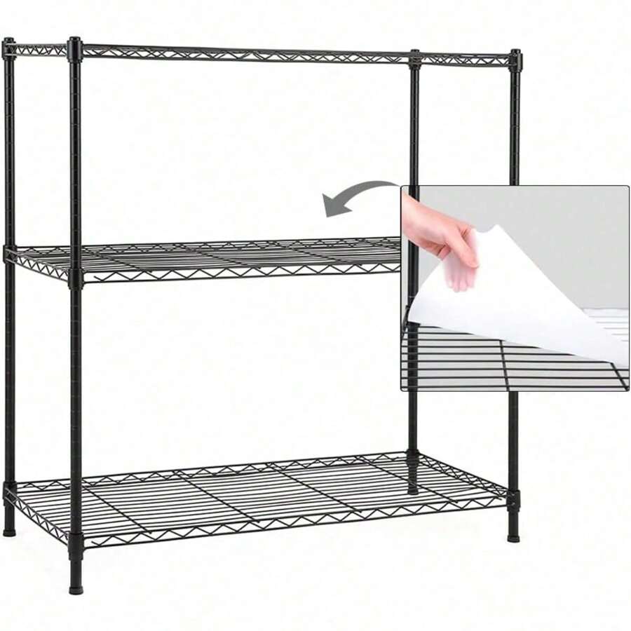 3-Shelf Shelving Unit With 3-Shelf Liners, 36" W X 16" D X 36" H ...