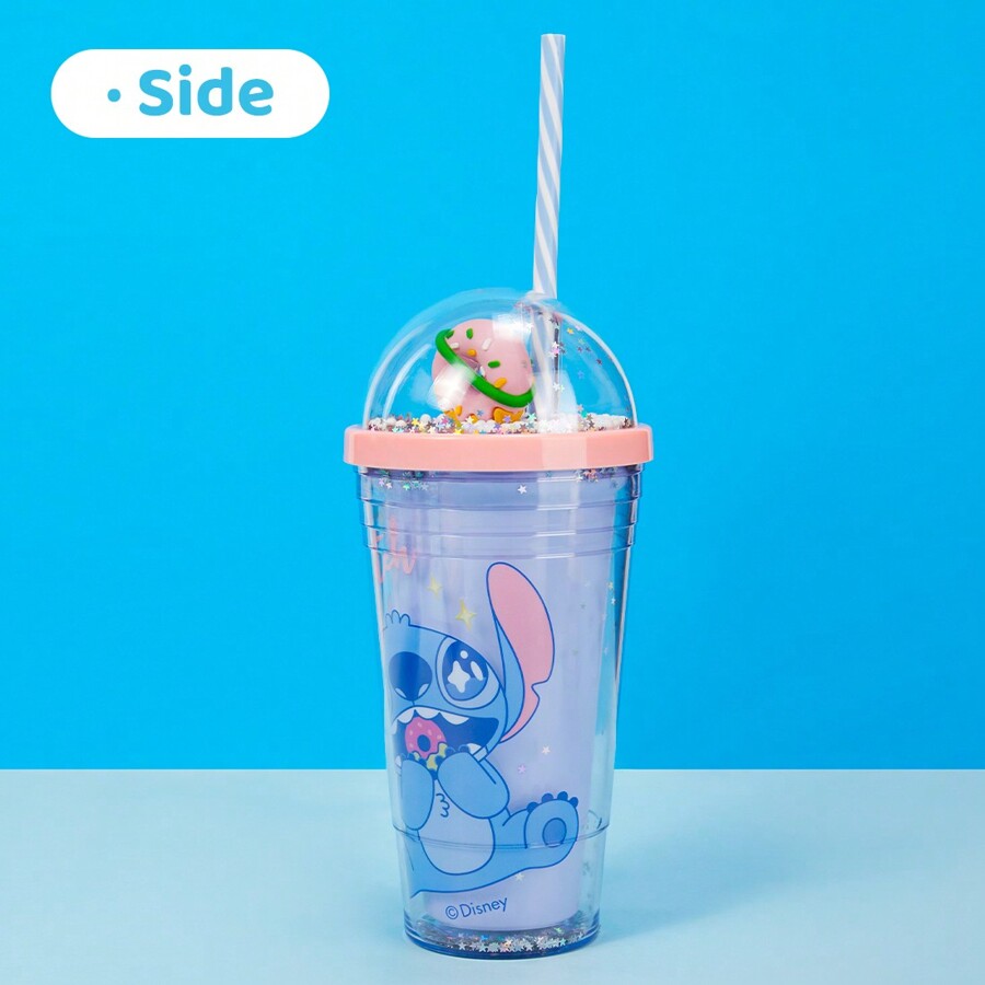 Miniso Disney Stitch Food Party Series Donut Double-Walled Straw ...