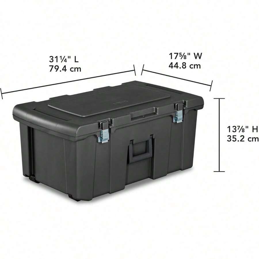 Heavy Duty 16 Gallon Portable Large Plastic Footlocker Storage ...