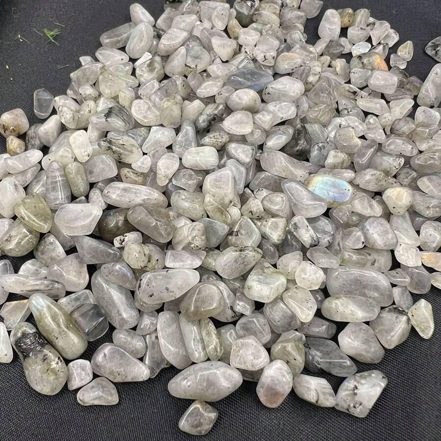 Natural Gray Moonstone Labradorite Crystal Chips, Home Decor DIY Filler ...