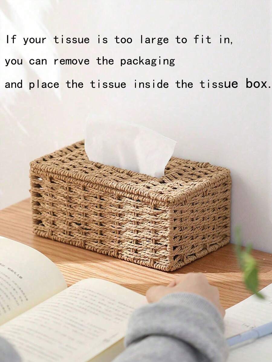 Handmade Woven Paper Tissue Box In 3 Color Options, Oriental Zen ...