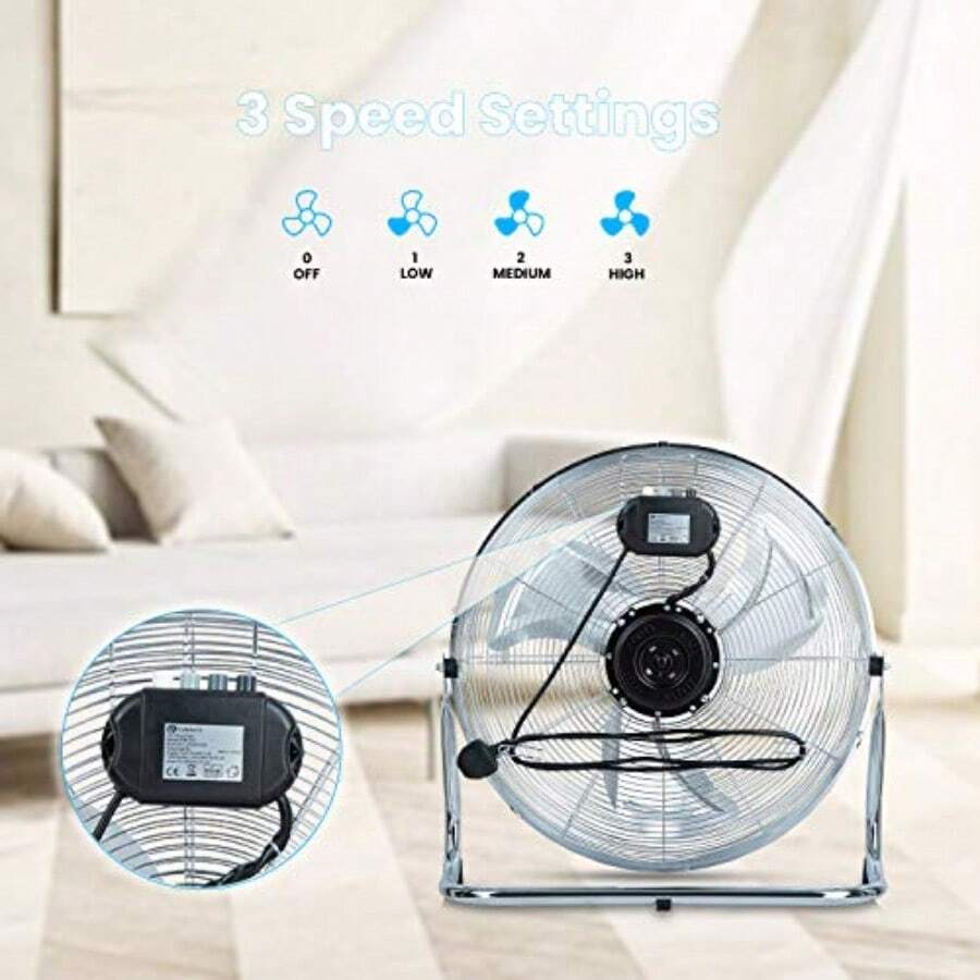 20inch Come Gym Floor Fan With 3 Speeds Adjustable Fan Head Portable ...