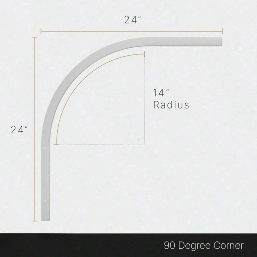 Curtain Track - Corner Section For Ceiling Curtain Track - USA Made ...