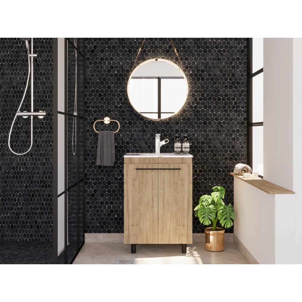 Dustin Free Standing Sink Cabinet Pine | SHEIN USA