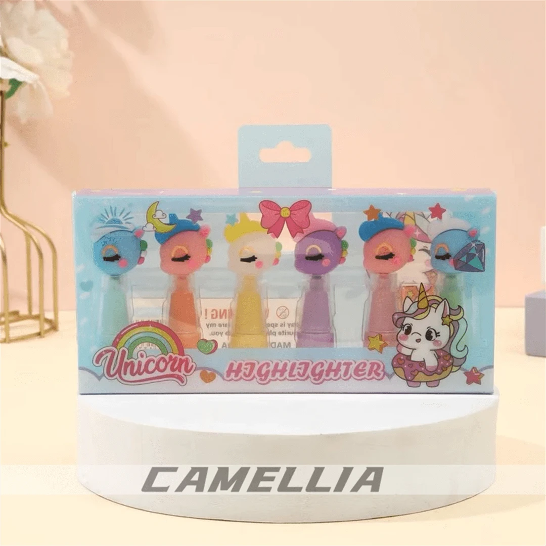 6 Colors Cute Highlighter Kit Assorted Unicorn And Panda Models for ...