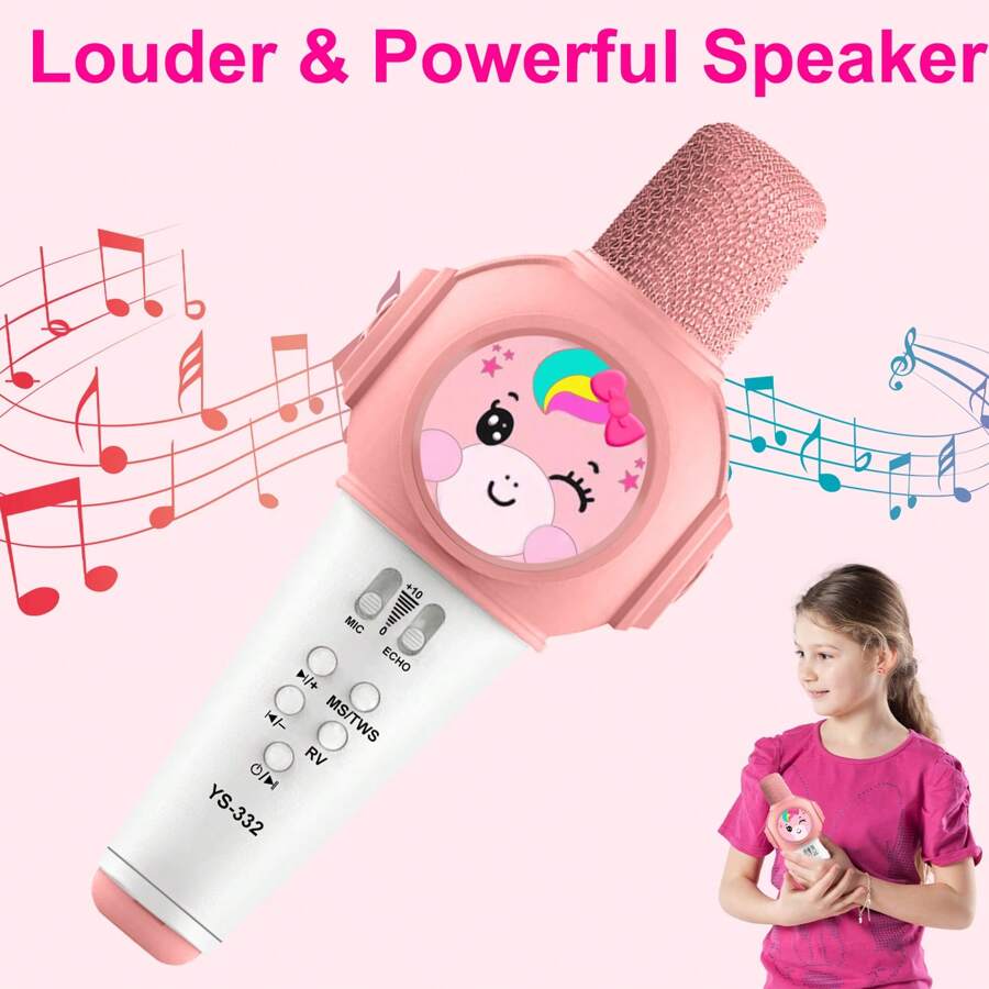 Kids Karaoke Microphone Machine Toys For Girls Microphone Light ...