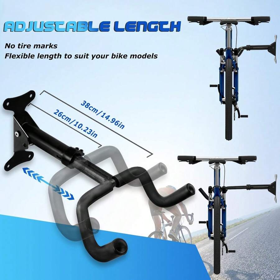 Froadp Bike Wall Mount 26-38cm Retractable Bike Holder Wall Mount Hook ...